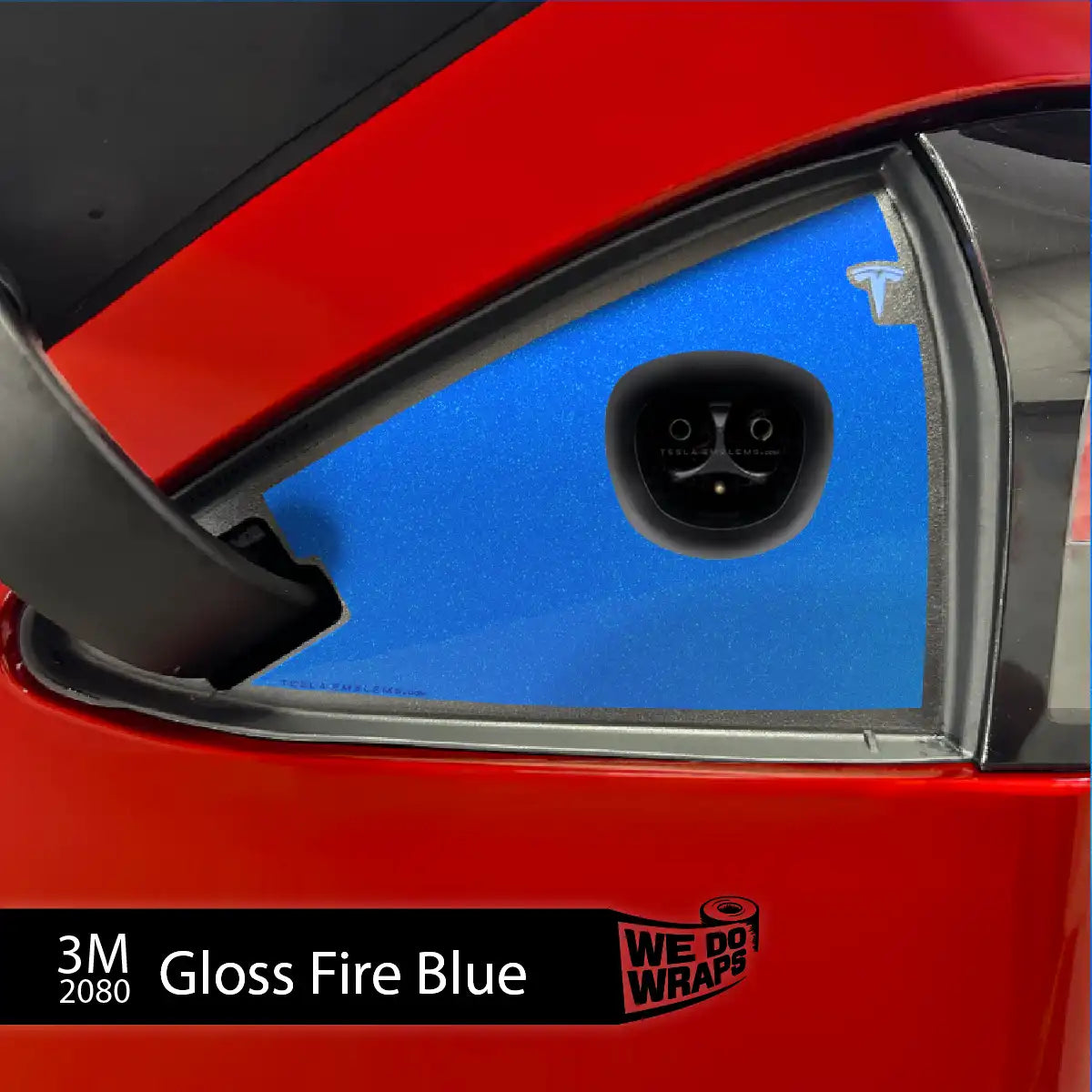3M Gloss Fire Blue Tesla Charge Port Wrap | Model S – Tesla Emblems
