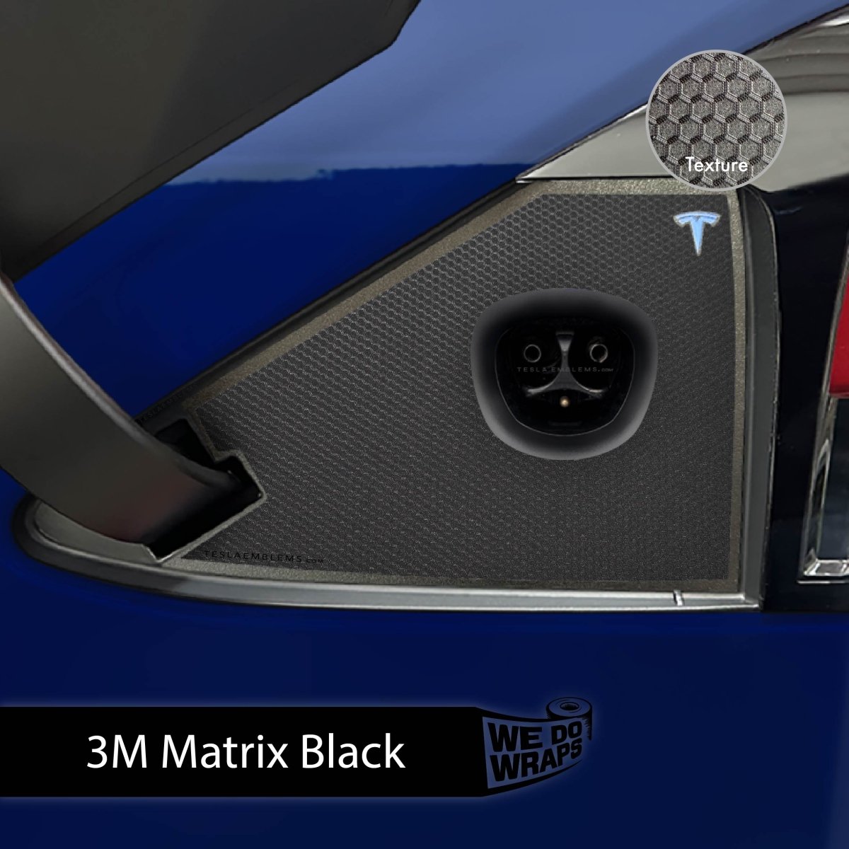 3M Matrix Black Tesla Charge Port Wrap | Model X – Tesla Emblems