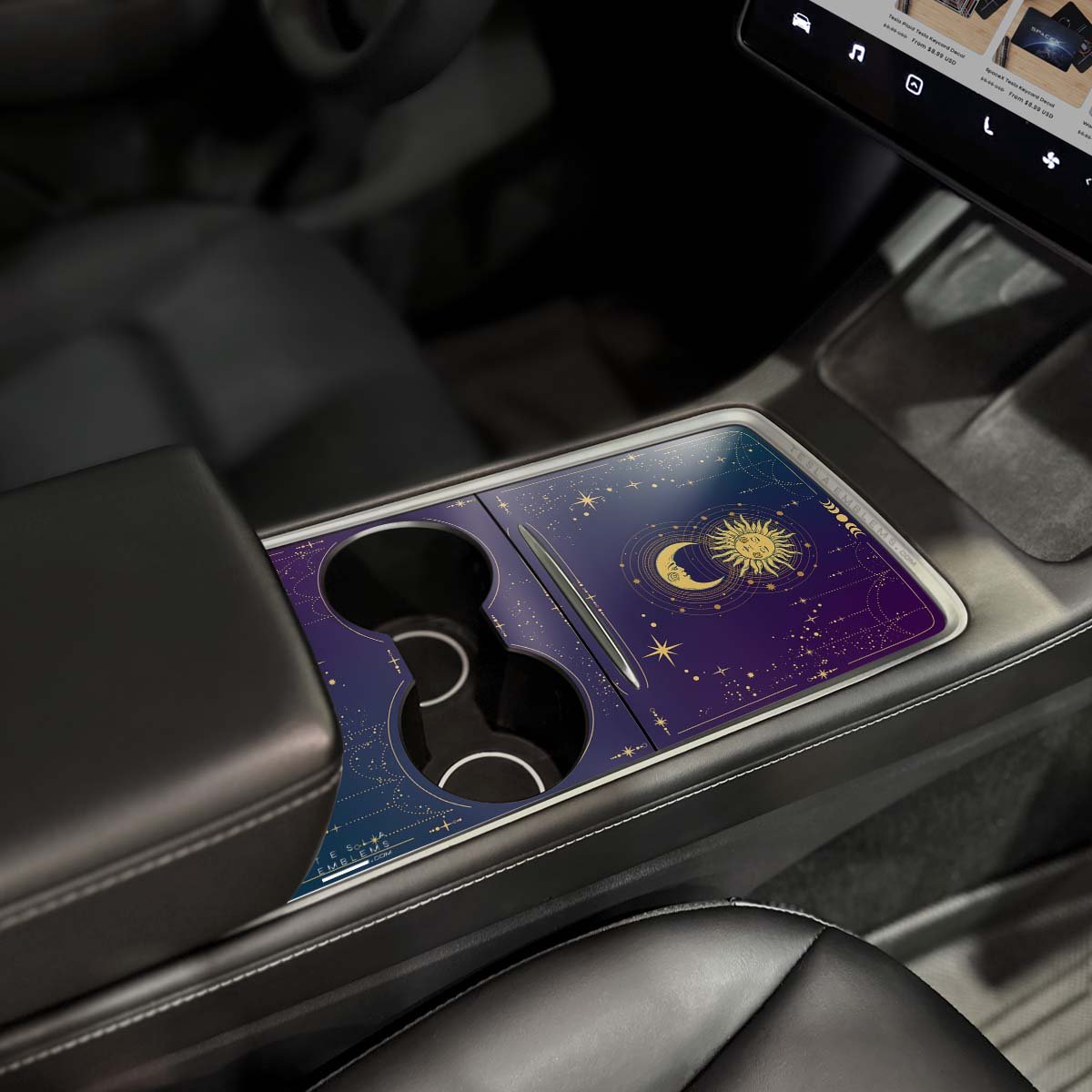 Tarot Sun and Moon | Tesla Center Console Wrap Kit | Model 3 '21-24 ...