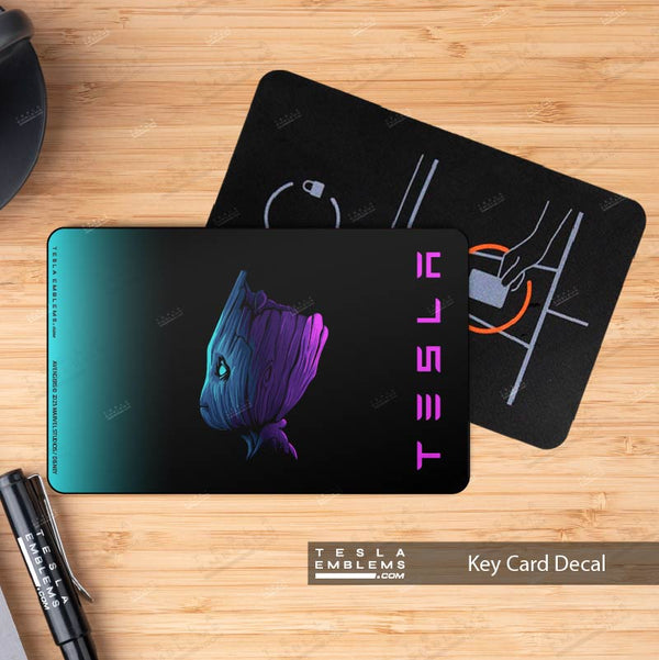 Baby Groot Art Keycard Decal – Tesla Emblems
