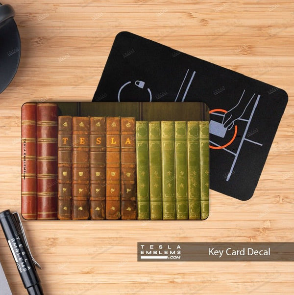 Old Books Tesla Keycard Decal – Tesla Emblems