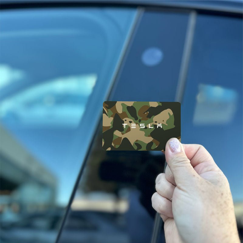 Military Green Camo Tesla Keycard Decal – Tesla Emblems