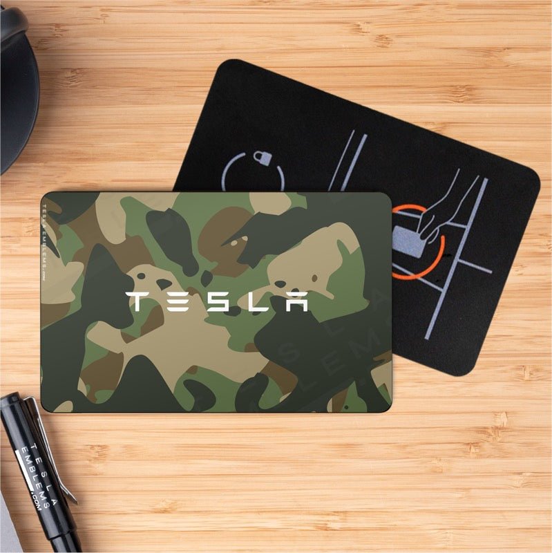 Military Green Camo Tesla Keycard Decal – Tesla Emblems