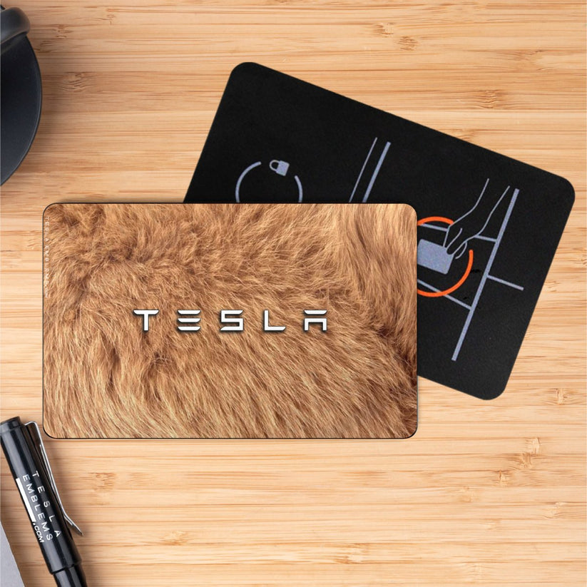 Teddy Bear Fur Tesla Keycard Decal – Tesla Emblems